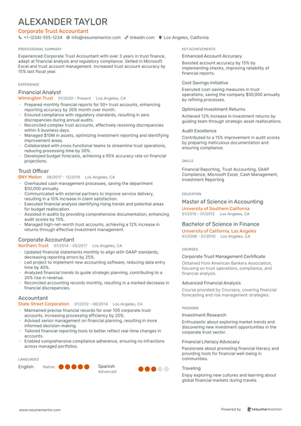 Trust Accountant Resume Example - Free to Edit ATS-Friendly PDF - 2025