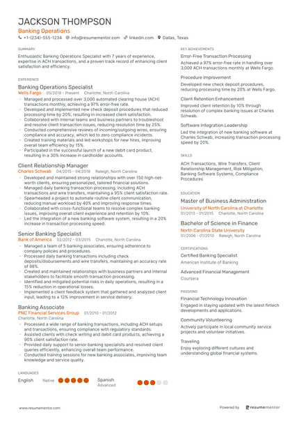 28 Banking Resume Examples To Get You Hired in 2025