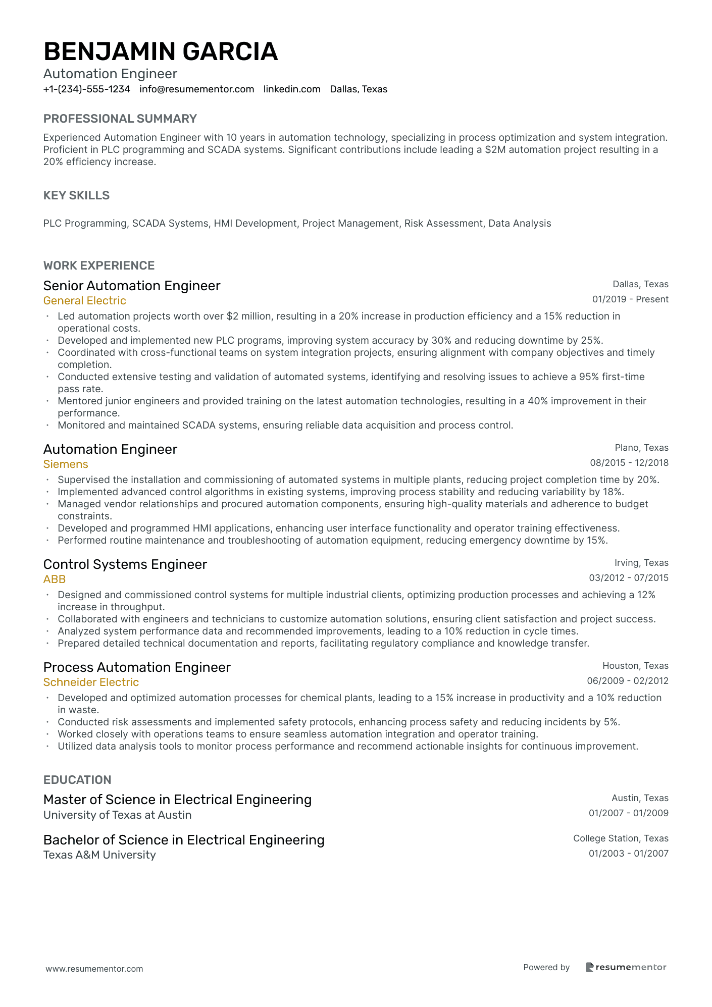47 Engineering Resume Examples To Get You Hired in 2025