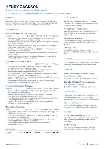 Virtual Customer Service Agent Resume Examples - Free to Edit ATS ...