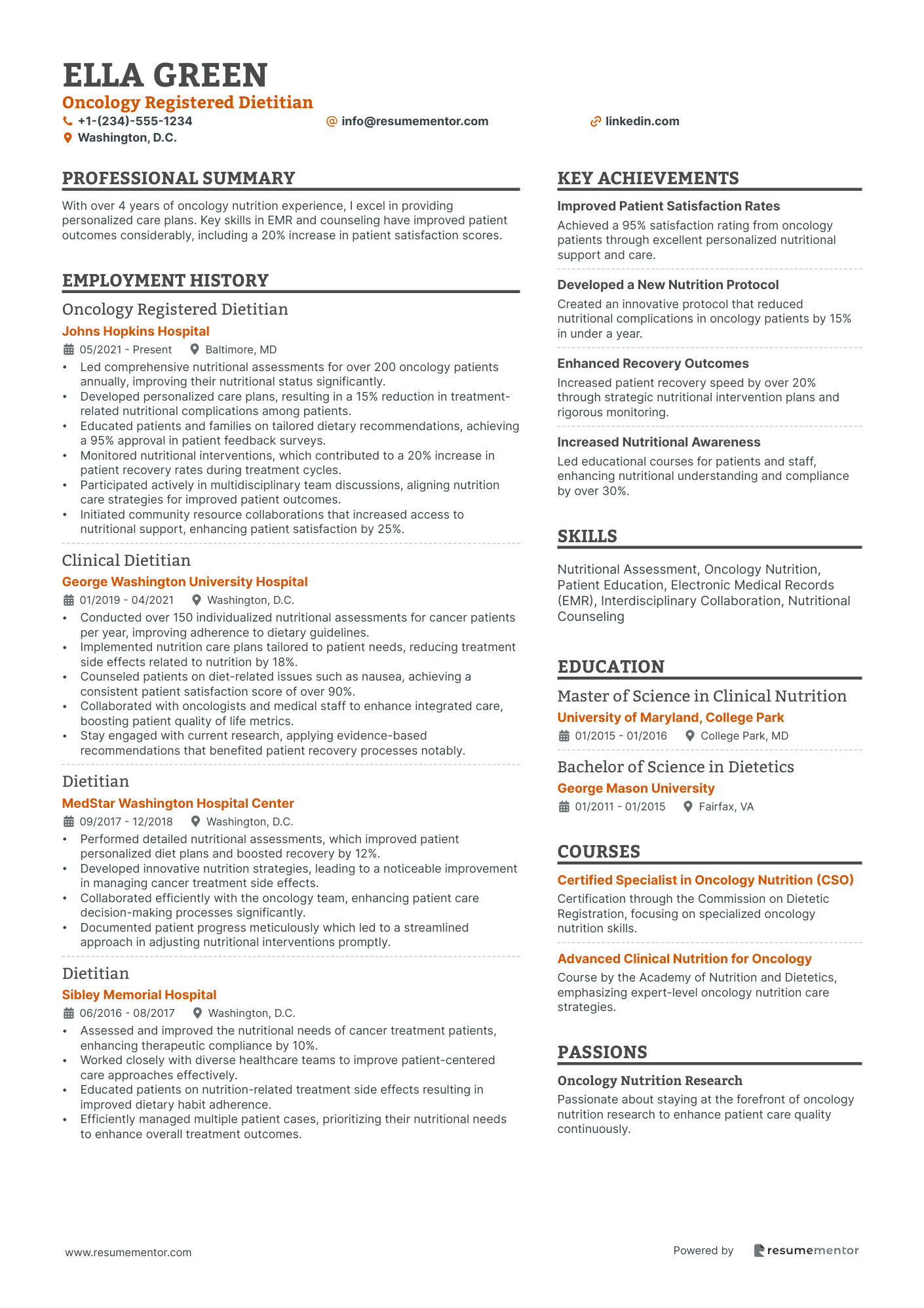 Registered Dietitian Resume Examples - Free to Edit ATS-Friendly PDF - 2025
