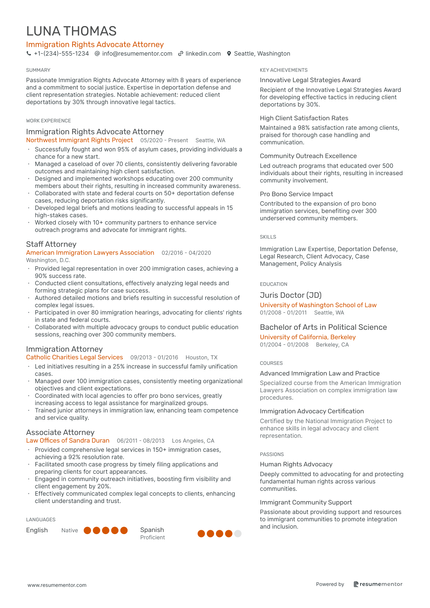 Immigration Lawyer Resume Example - Free to Edit ATS-Friendly PDF - 2025