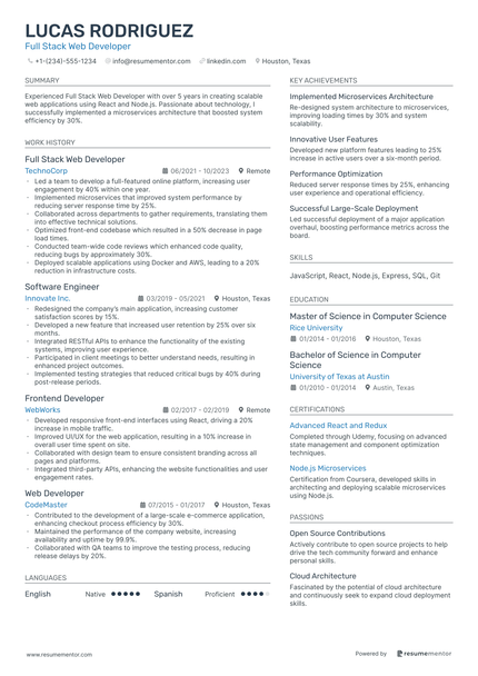 Web Developer Resume Example - Free to Edit ATS-Friendly PDF - 2025