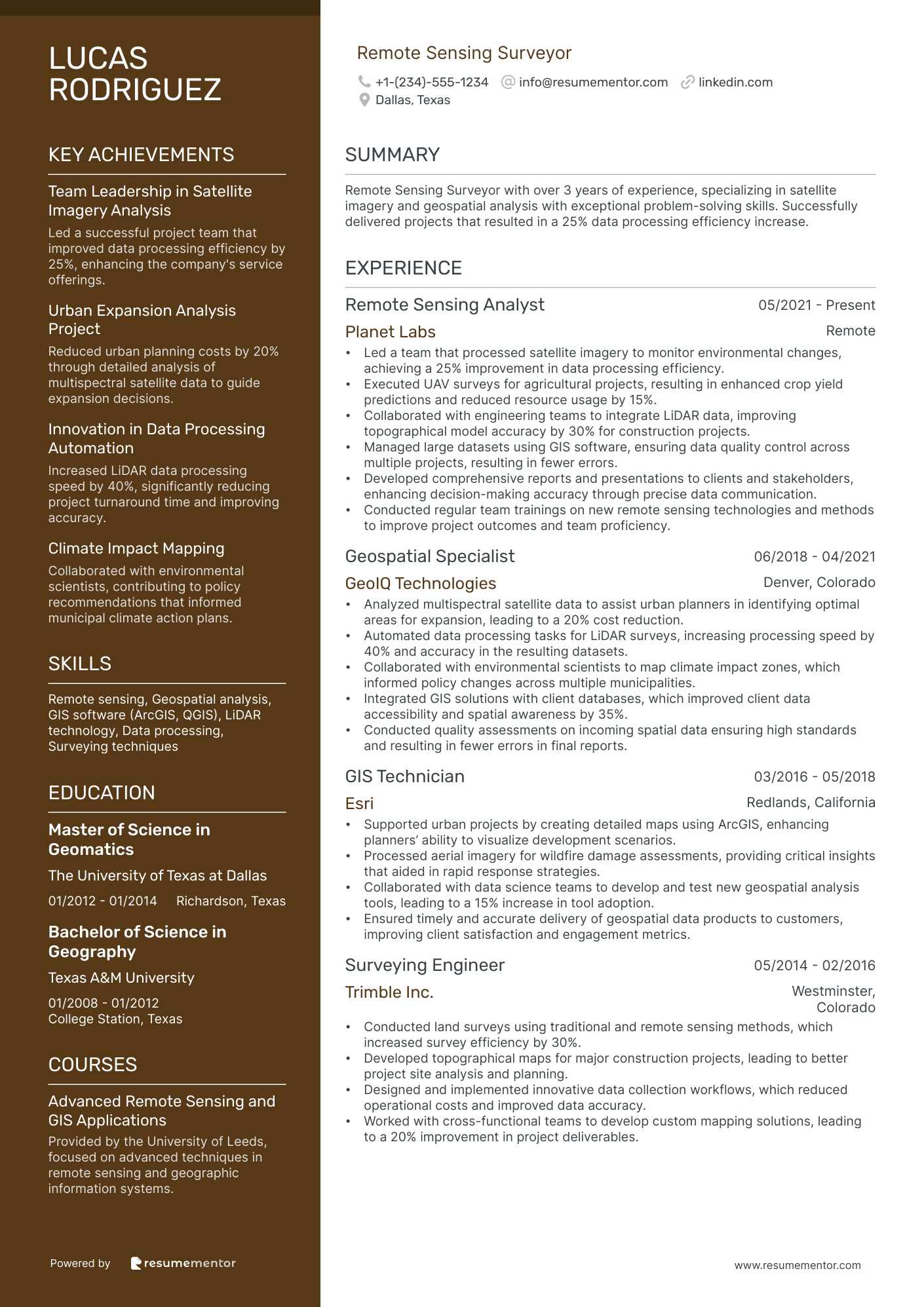 Surveyor Resume Examples - Free to Edit ATS-Friendly PDF - 2025