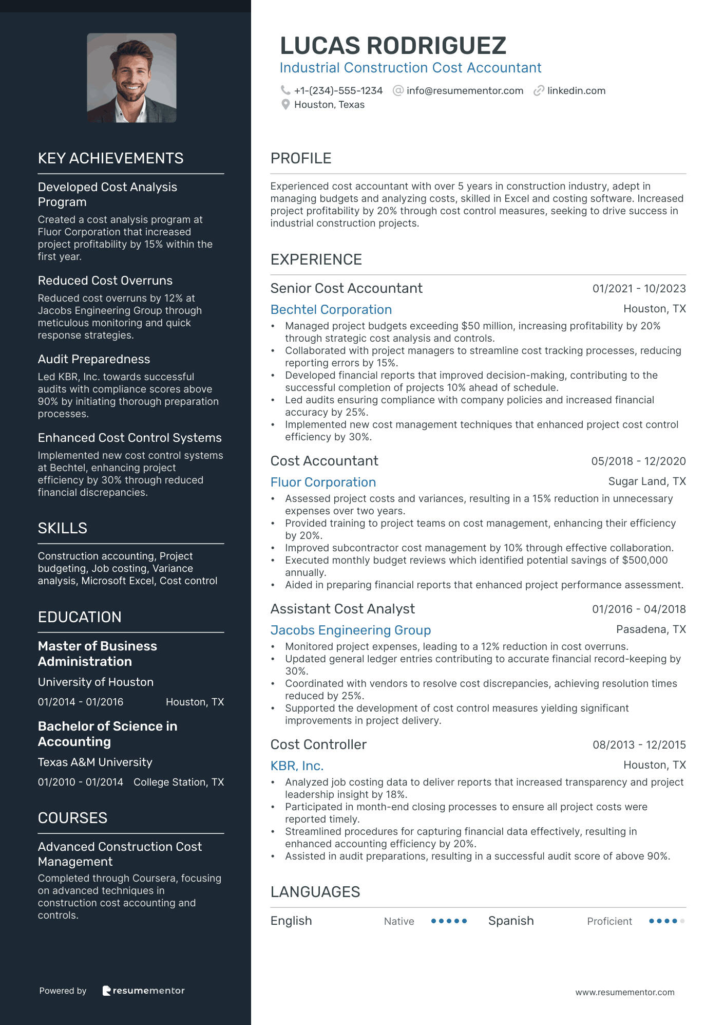 Construction Project Accountant Resume Example - Free to Edit ATS ...