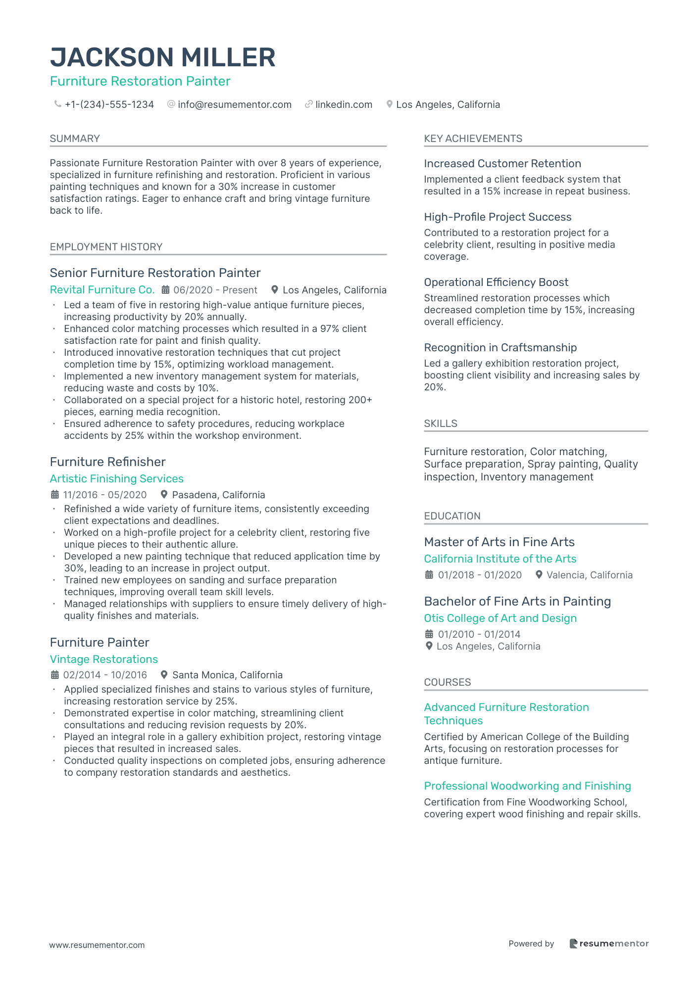 Painter Resume Examples - Free to Edit ATS-Friendly PDF - 2025
