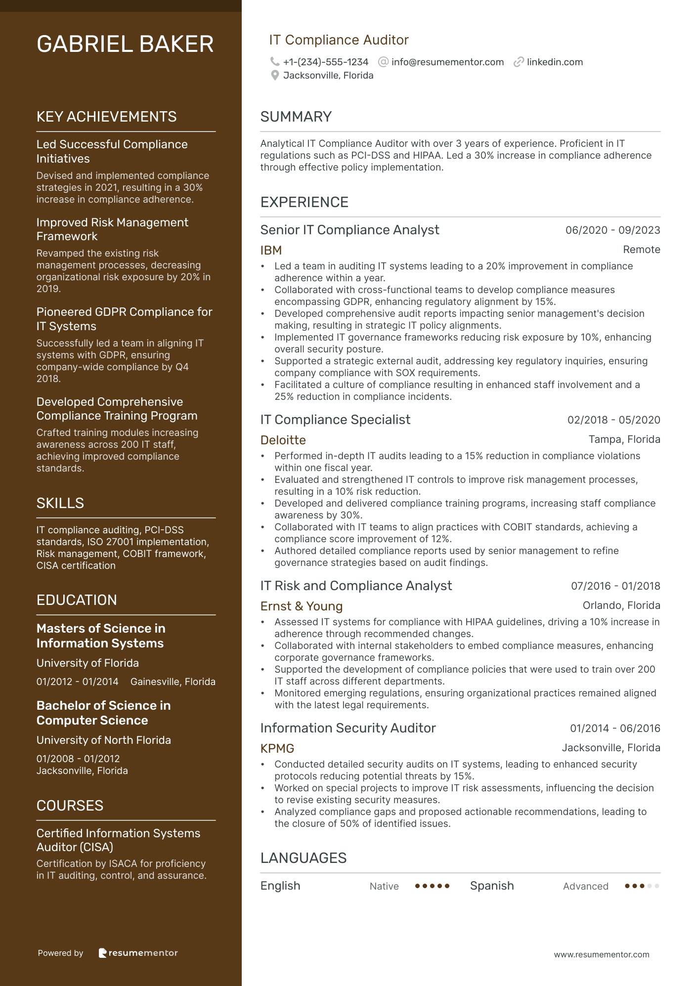 IT Auditor Resume Example - Free to Edit ATS-Friendly PDF - 2025