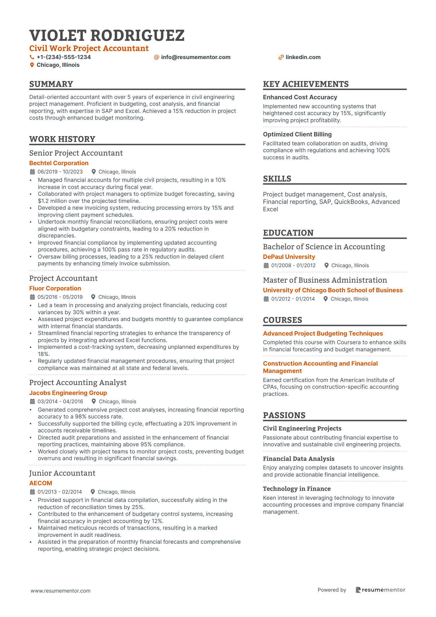 Construction Project Accountant Resume Example - Free to Edit ATS ...