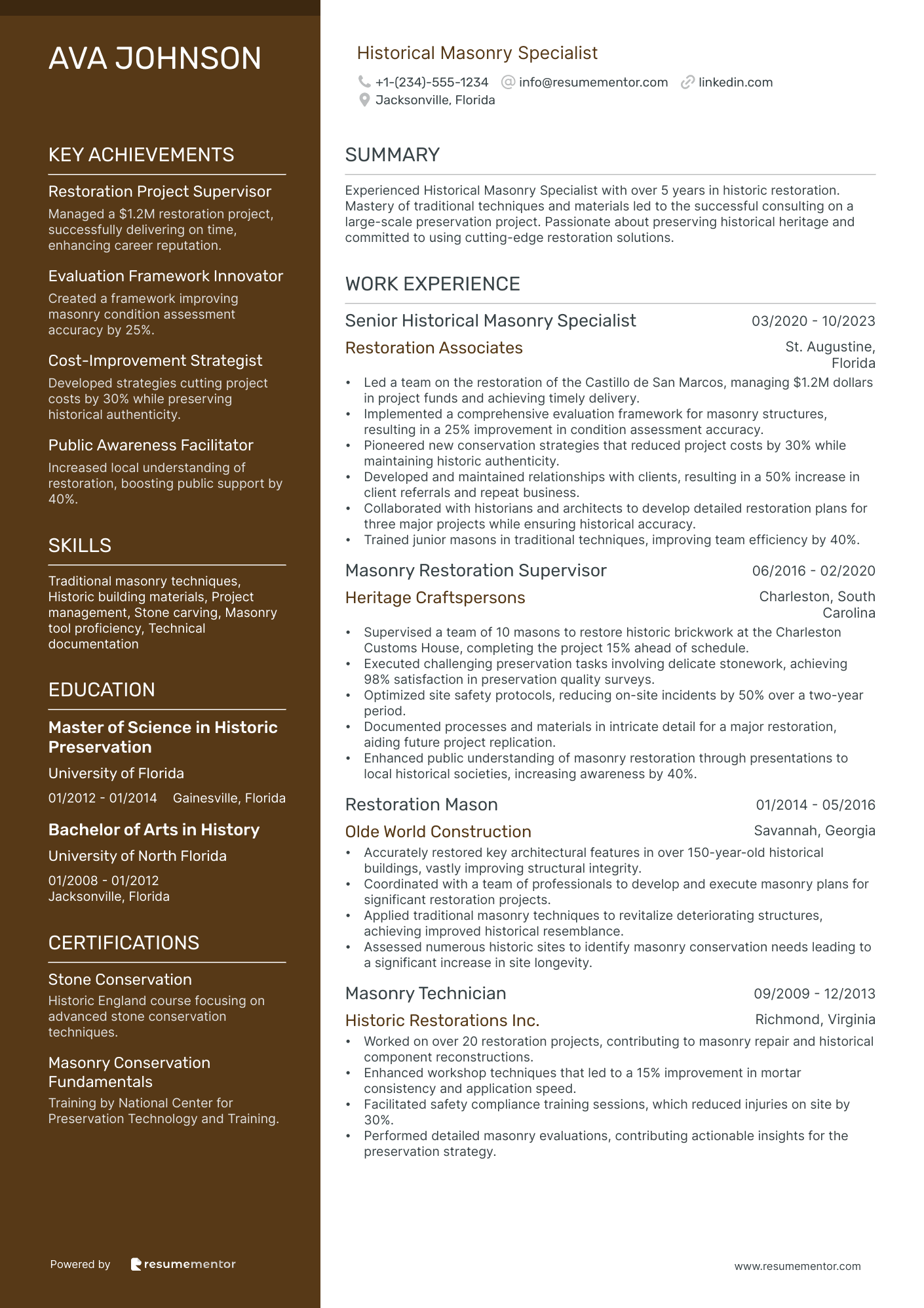 Mason Resume Examples - Free to Edit ATS-Friendly PDF - 2025