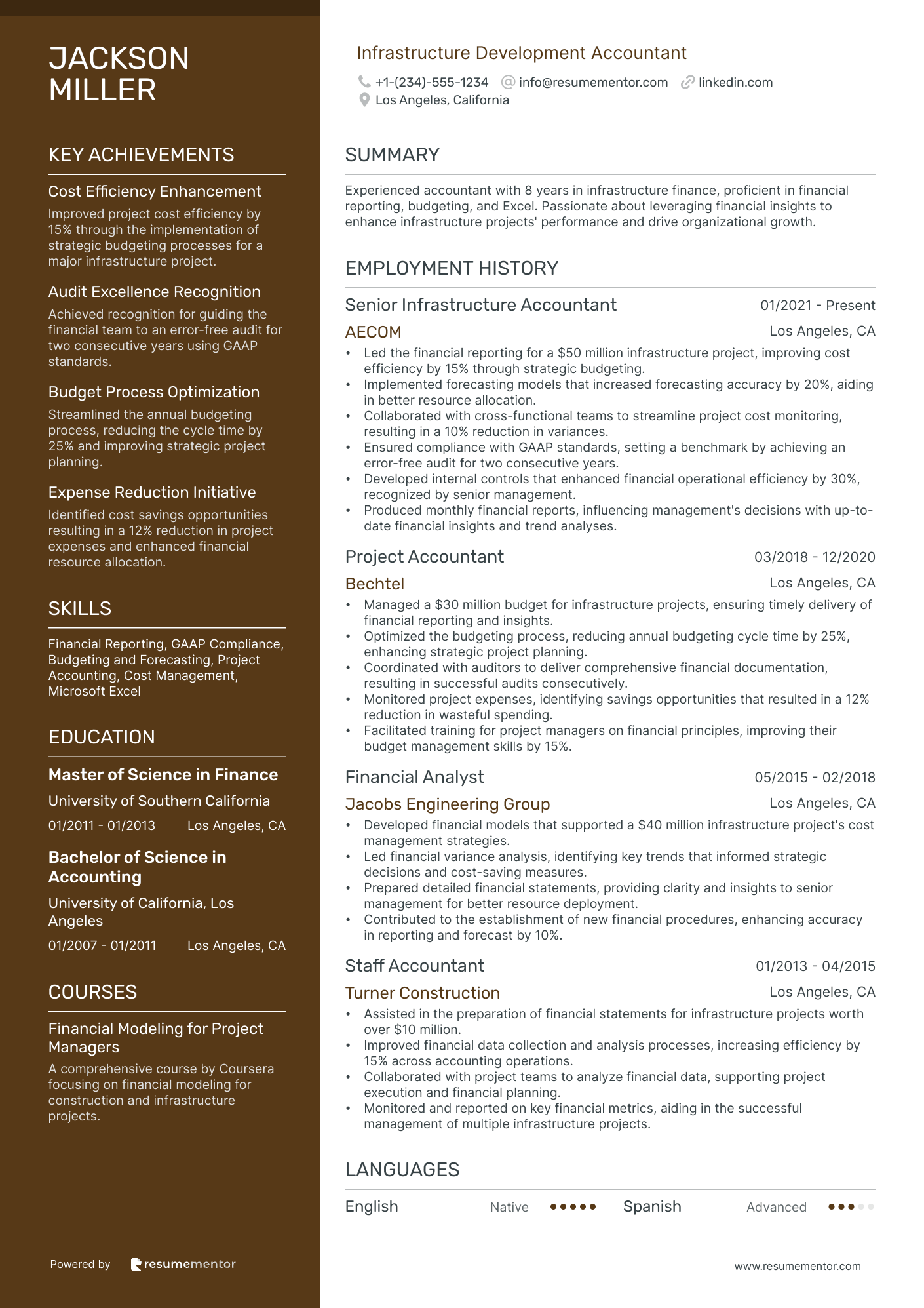 Construction Accountant Resume Example - Free to Edit ATS-Friendly PDF ...