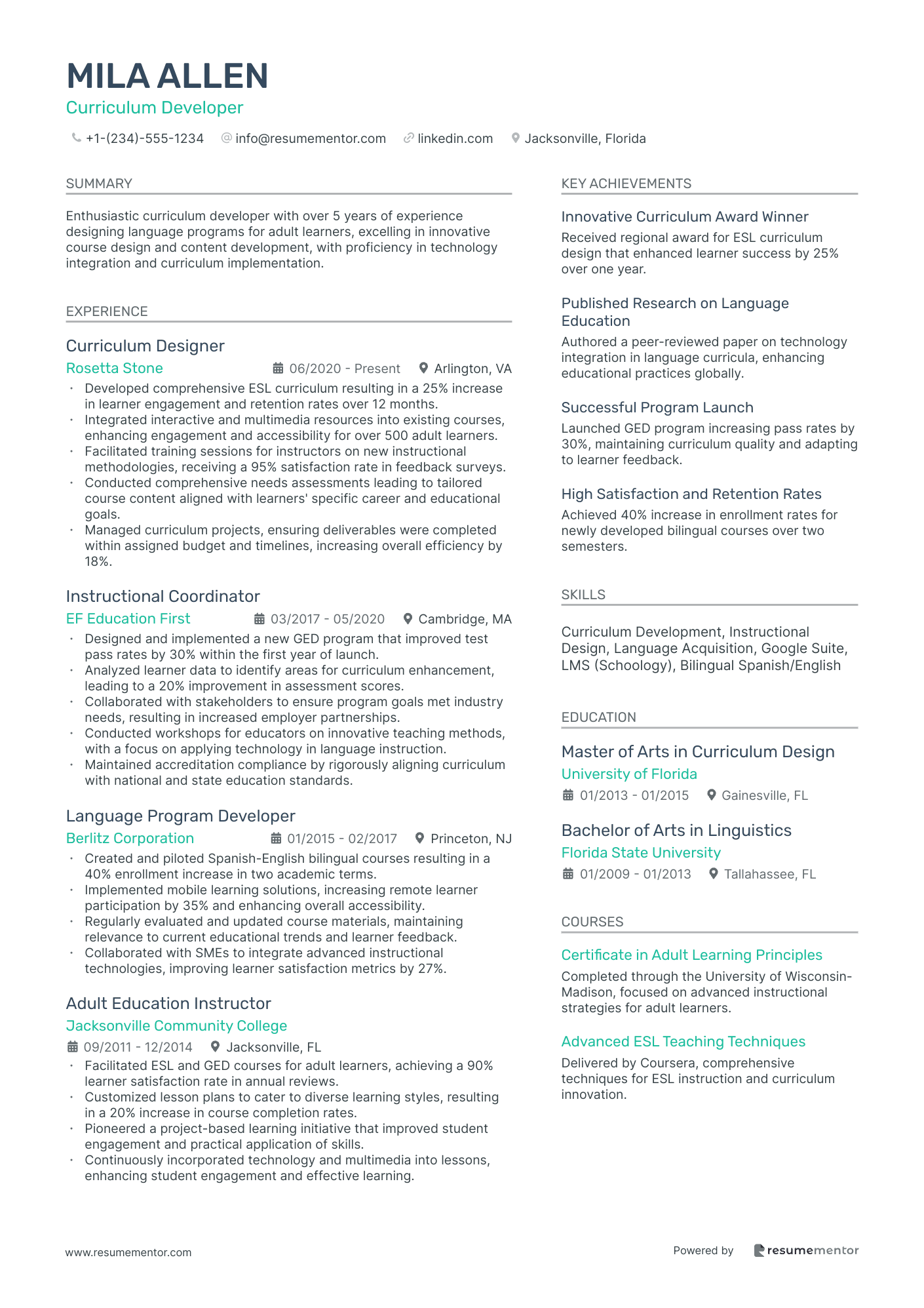 19 Education Resume Examples - Free to Edit ATS-Friendly PDF - 2025