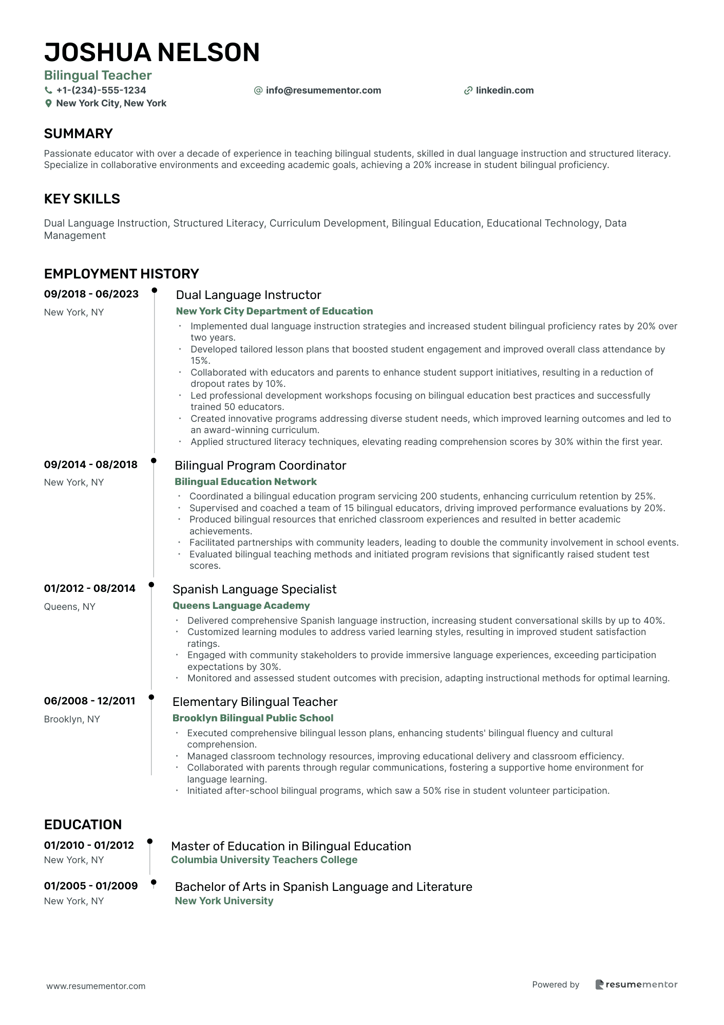 19 Education Resume Examples - Free to Edit ATS-Friendly PDF - 2025