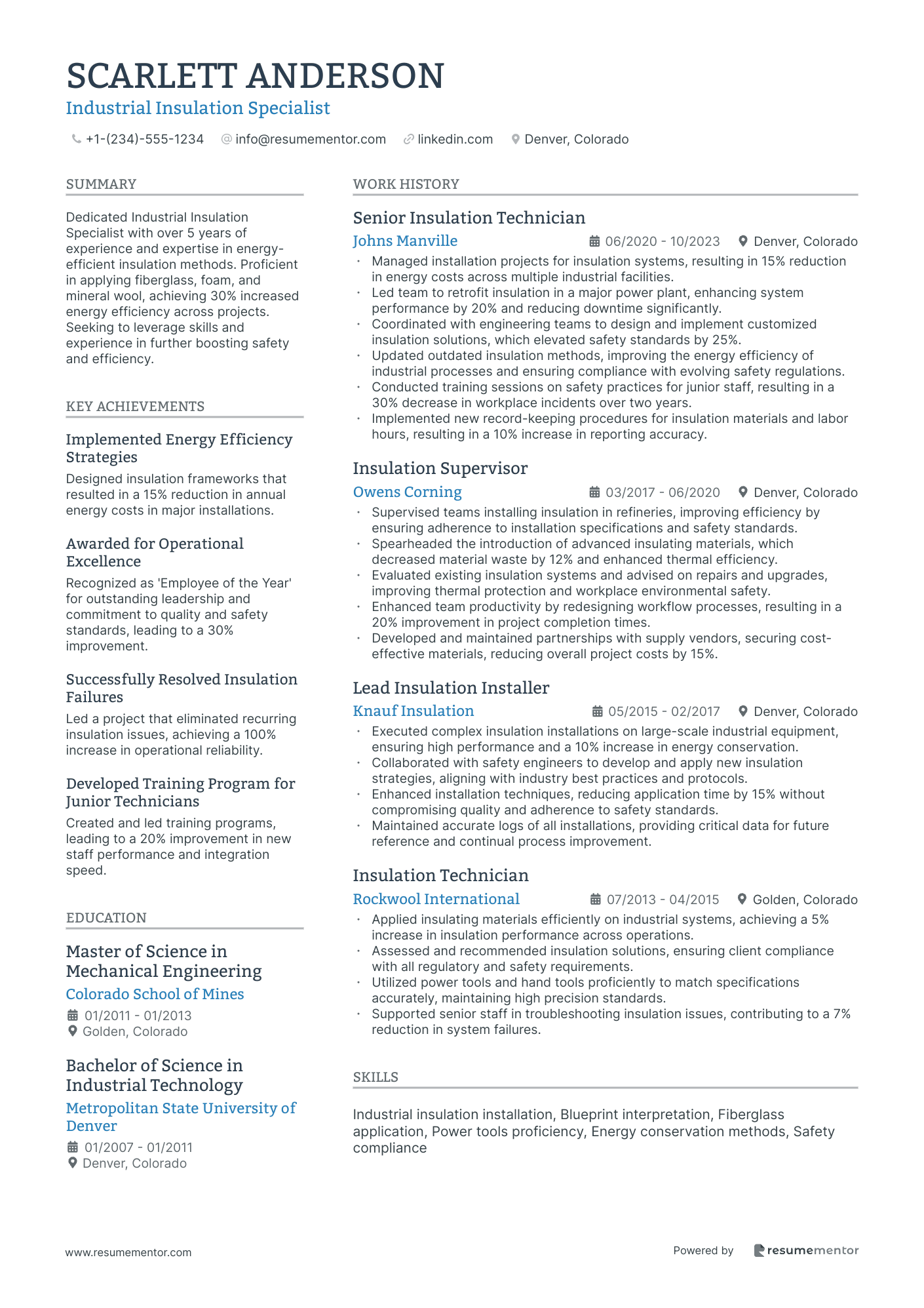 Insulation Worker Resume Examples - Free to Edit ATS-Friendly PDF - 2025