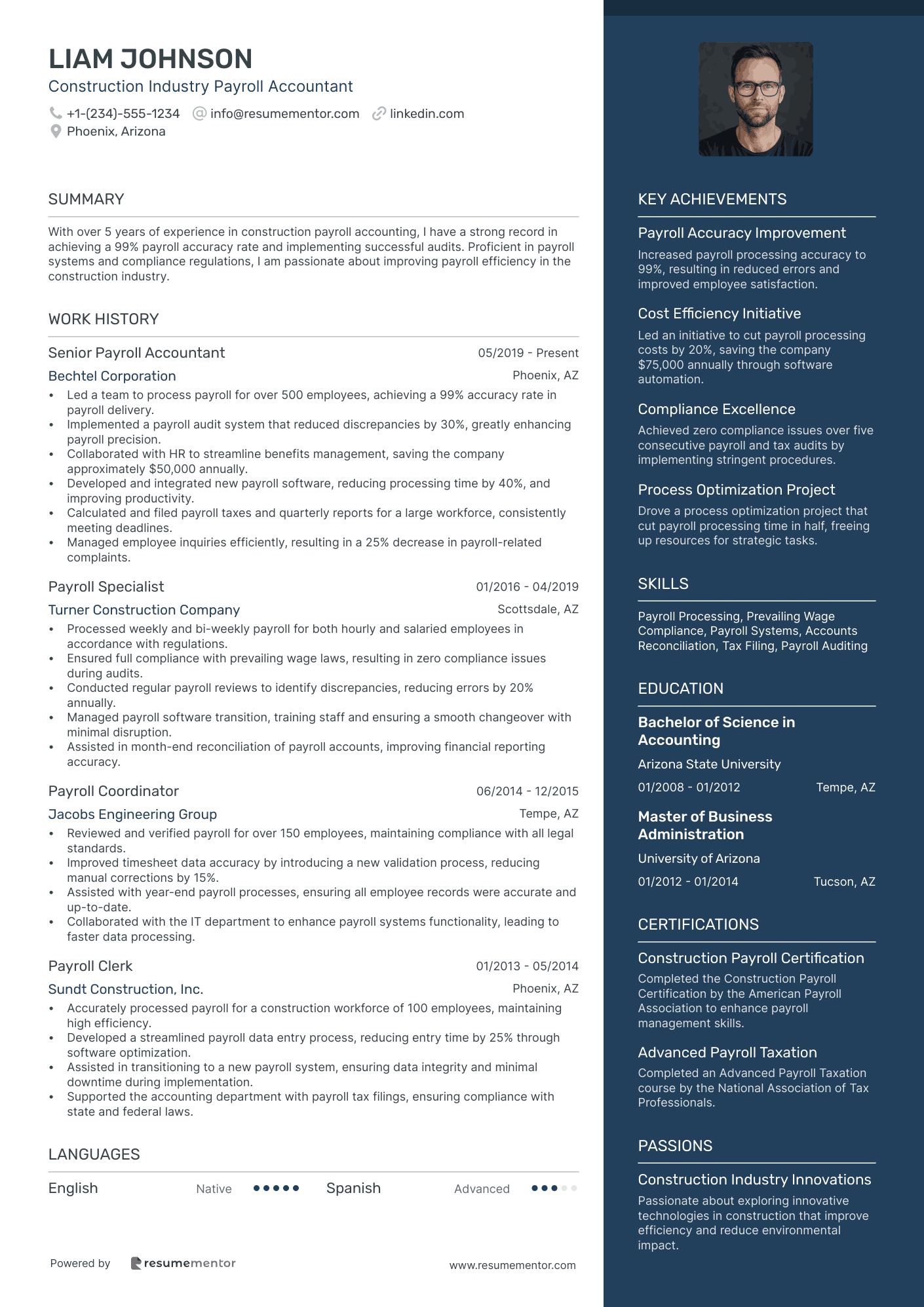 Payroll Accountant Sample Resume