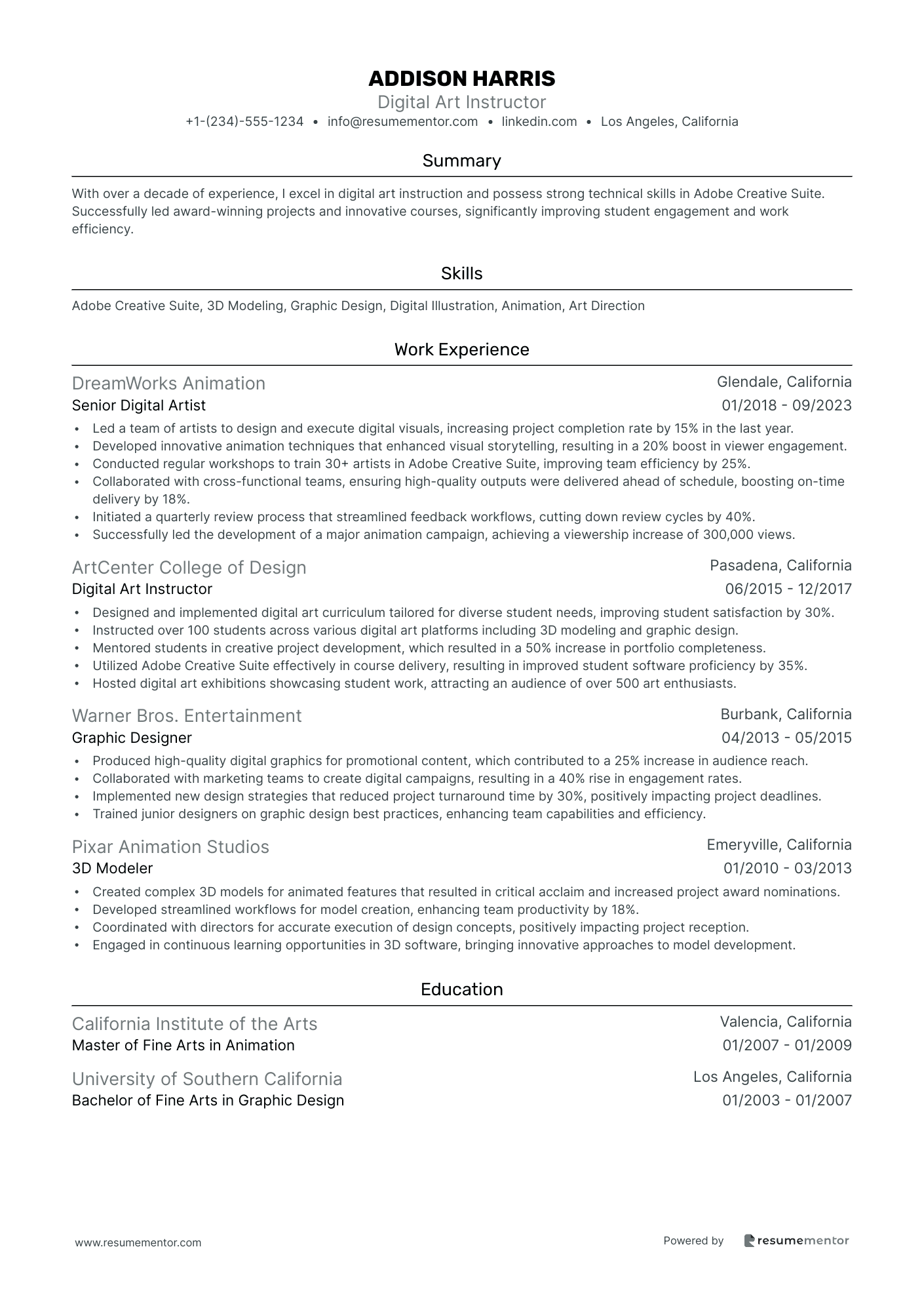 Art Teacher Resume